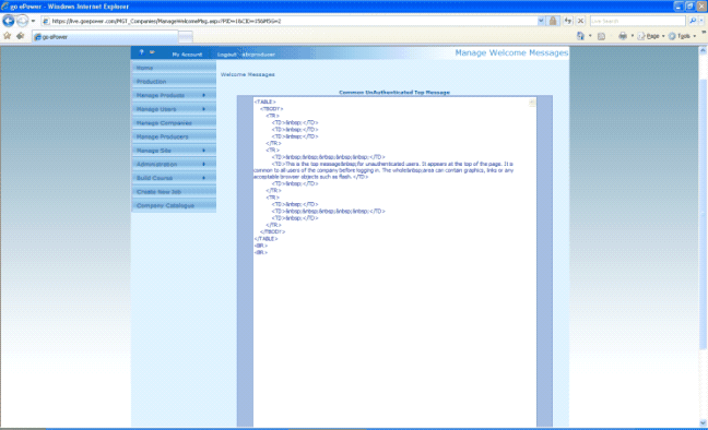Creating A Company Customizing Welcome Pages Customizing Welcome 
